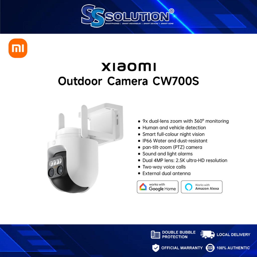 Xiaomi Outdoor Camera CW700S I 9x dual-lens zoom with 360° I 9x dual-lens zoom I Smart full ...