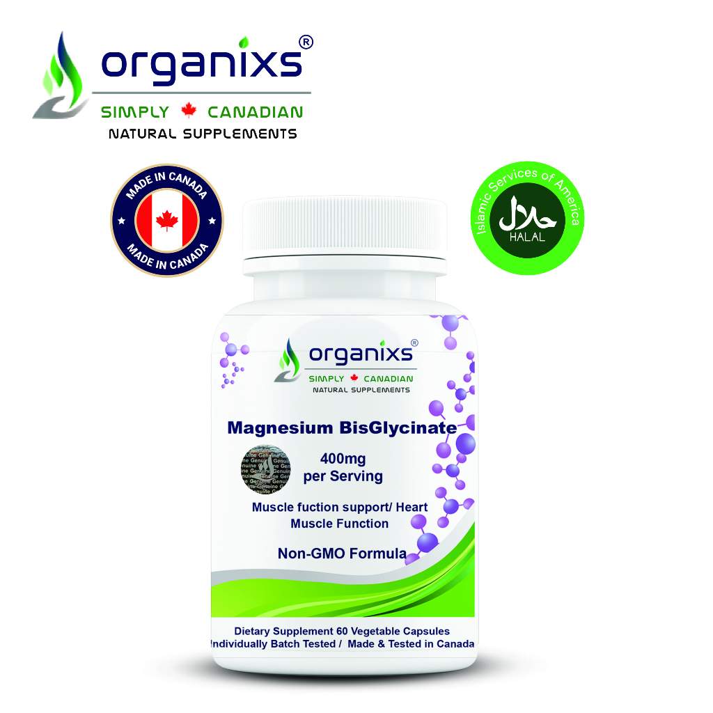 Organixs Premium Magnesium BisGlycinate 400mg, for Stress Relief ...