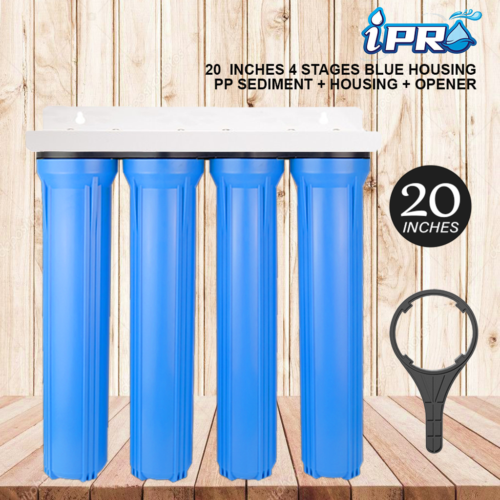 20 Inches 4 Stages Water Filter Housing ( Blue ) with PP Sediment ...