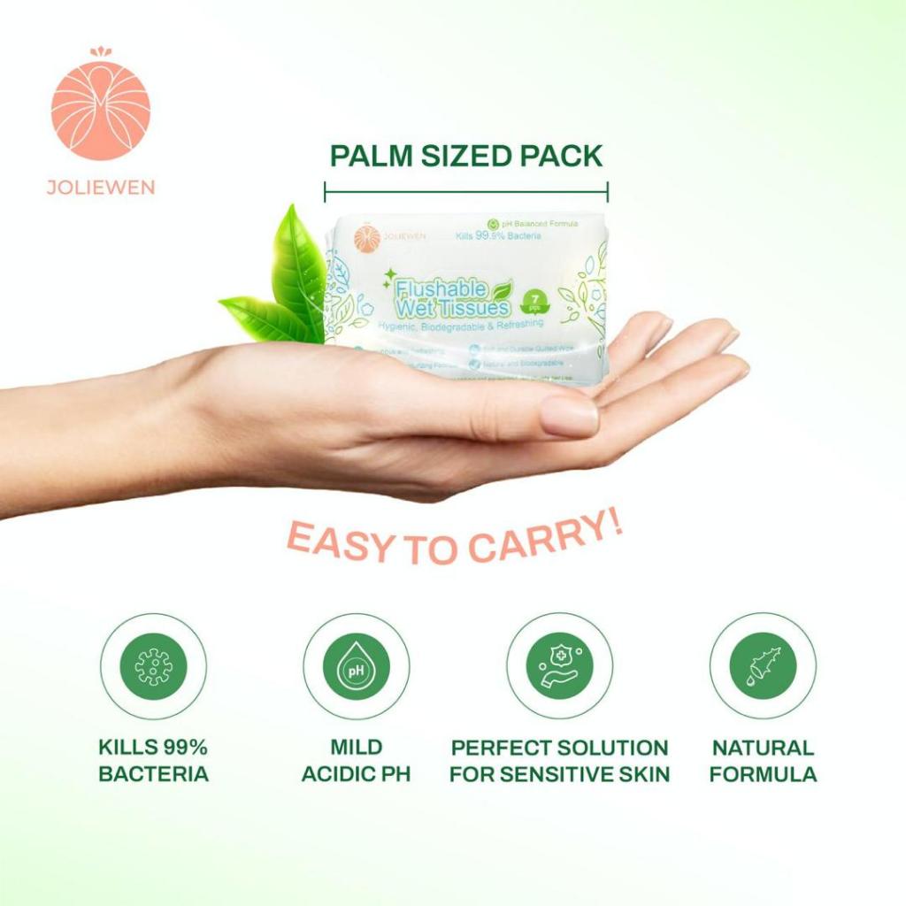 Joliewen Flushable Wet Tissues (1x 7 wipes) | Shopee Malaysia