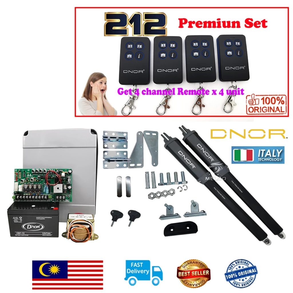 Dnor Autogate 212 Premium set 24VDC Heavy Duty Swing and Folding Arm ...