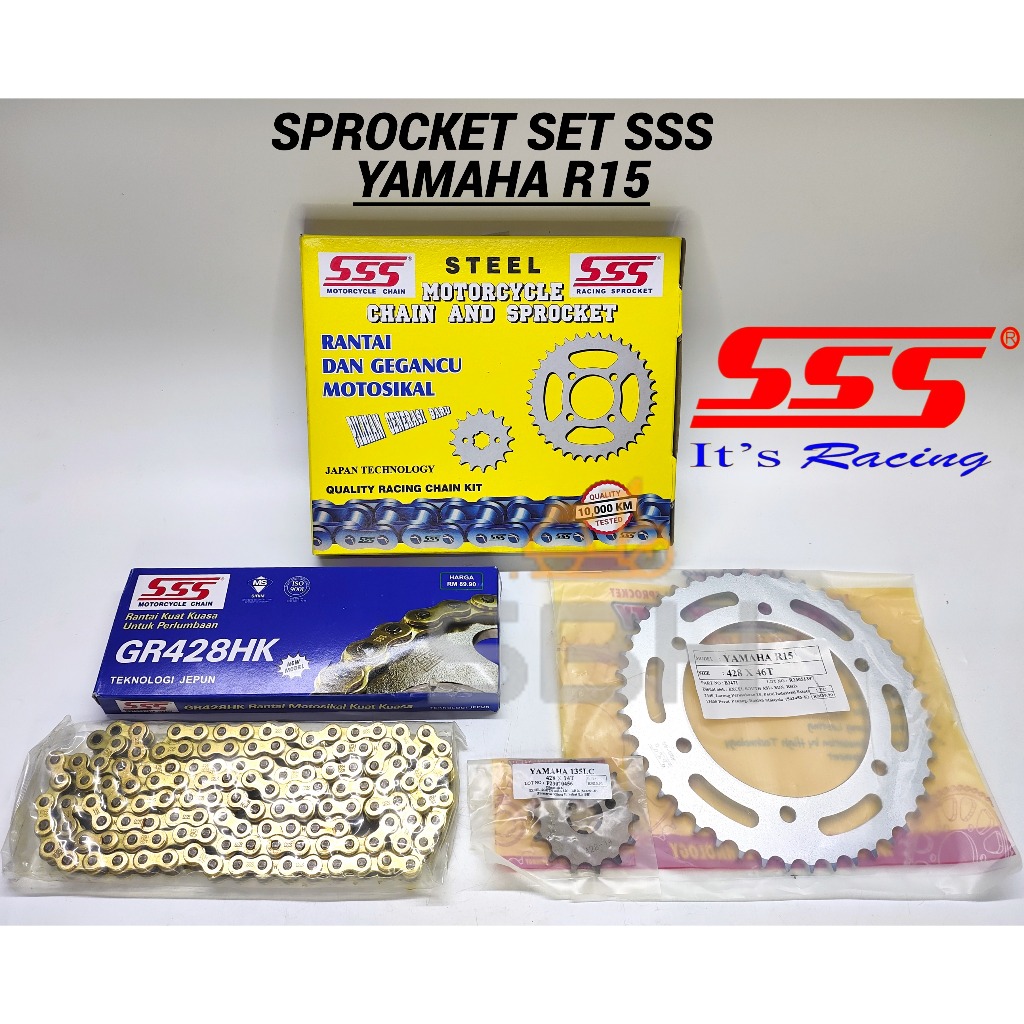[100% ORIGINAL]R15 SSS SPROCKET SET 428 #SPROCKET RANTAI #CHAIN ...