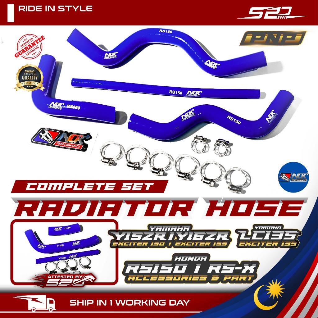 Radiator Hose Set NLK Performance RS150 RS-X 150 Y15 Y16 LC135 PNP ...