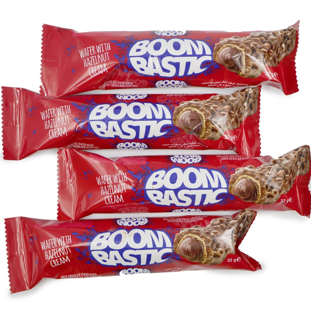 BOOM BASTIC WAFER, MILK CHOCOLATE COATED WAFER WITH HAZELNUT CREAM AND ...