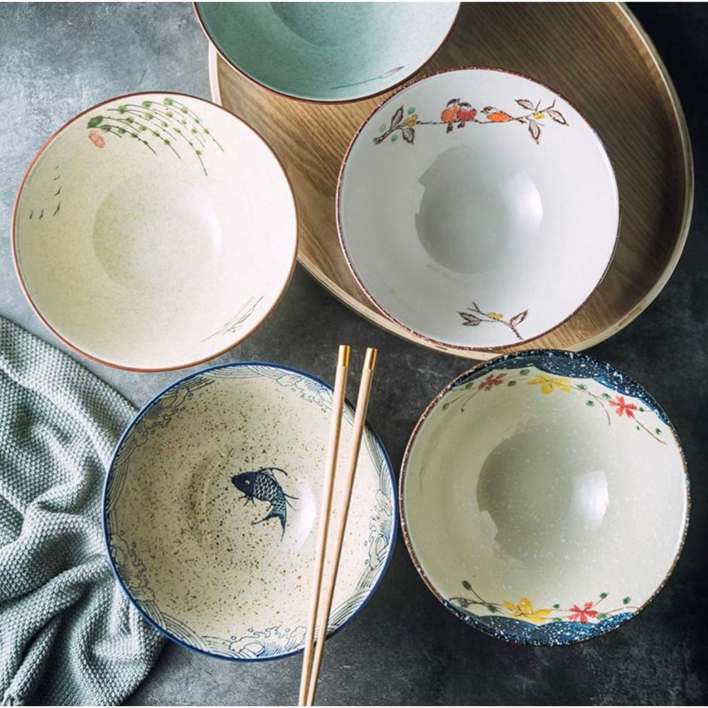 8" Shizen Ceramic Multi Purpose Japanese Bowl for Ramen Noodle & Soba ...