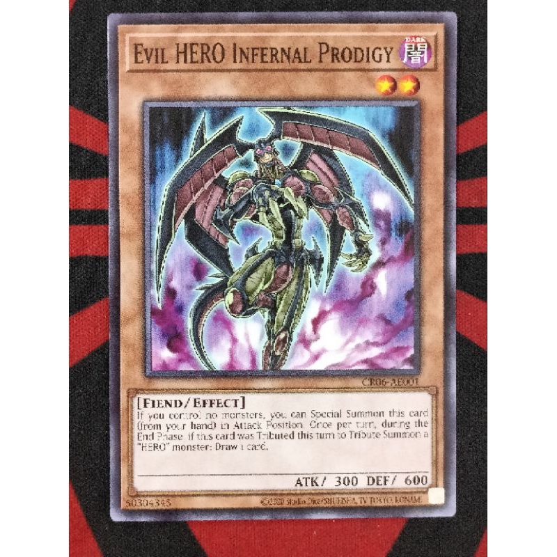YUGIOH KONAMI CR06-AE001 Evil HERO Infernal Prodigy (Common) | Shopee ...