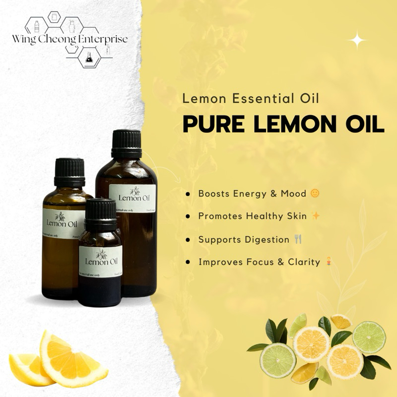 Pure Lemon Essential Oil - Minyak Pati Lemon Makanan - 柠檬精油 Food Grade ...