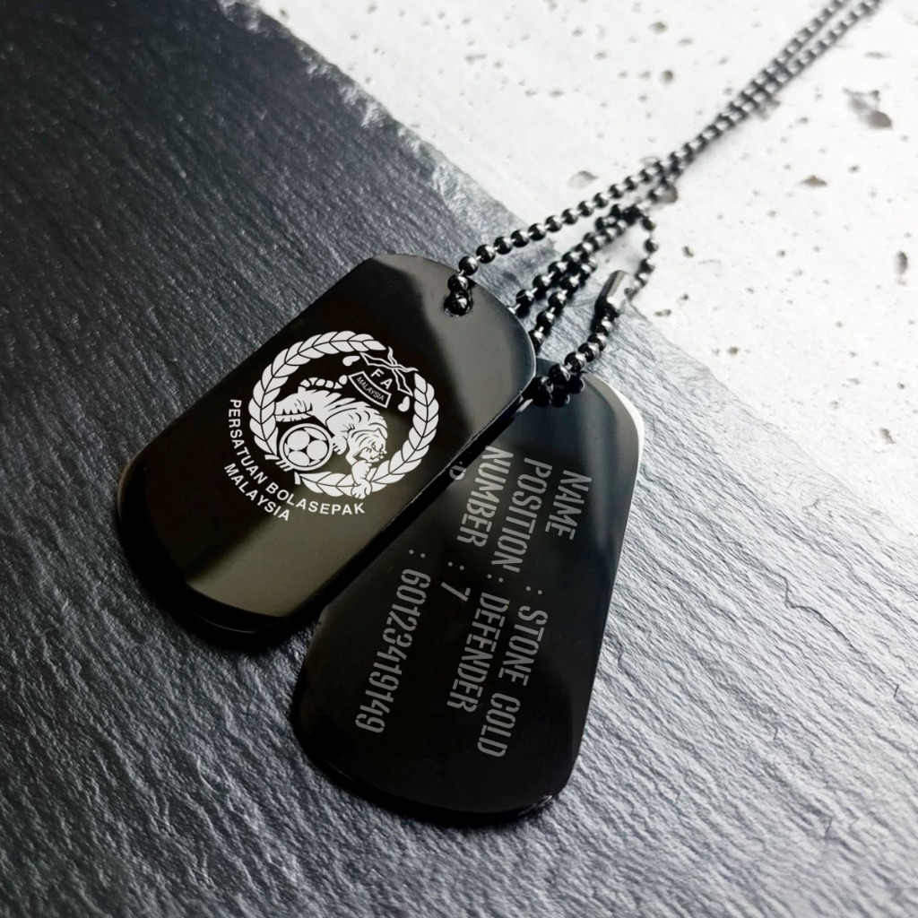 Pasukan Bola Sepak Malaysia Army Tag Rantai / Malaya Tag Askar Engrave ...