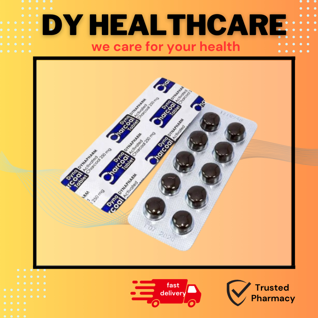 Dyna Charcoal Tablet 250mg 10 tablets [ Activated Charcoal ] | Shopee Malaysia