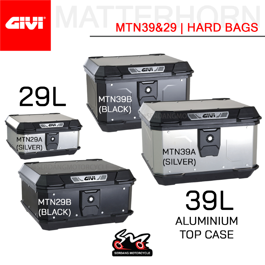 GIVI Matterhorn MTN39 MTN29 Aluminium Top Box Monolock Top Case Upgrade ...