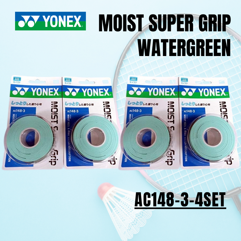 YONEX Moist Super Grip AC148-3 Water Green x 4pcs | Shopee Malaysia