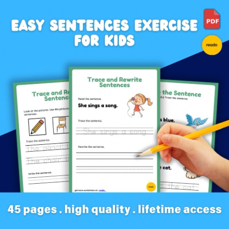 006 | Easy Sentences Exercise for Kids | Softcopy | Shopee Malaysia