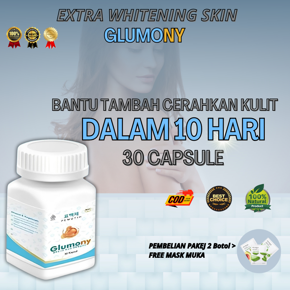 Glumony Whitening Original Pemutih Badan Ubat Putih Glutathione ...