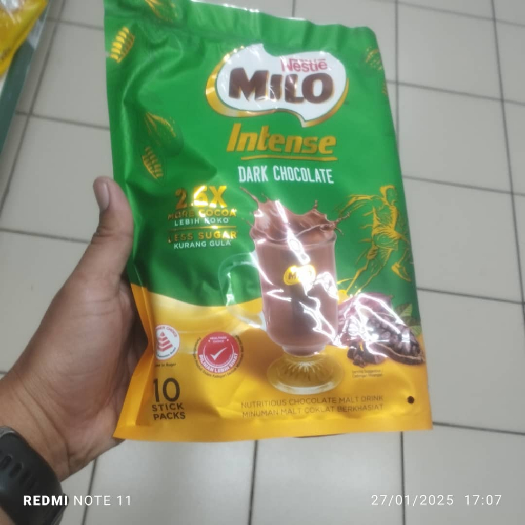 NESTLE MILO Intense Dark Chocolate 2.5X More Cocoa Kurang Gula Minuman ...