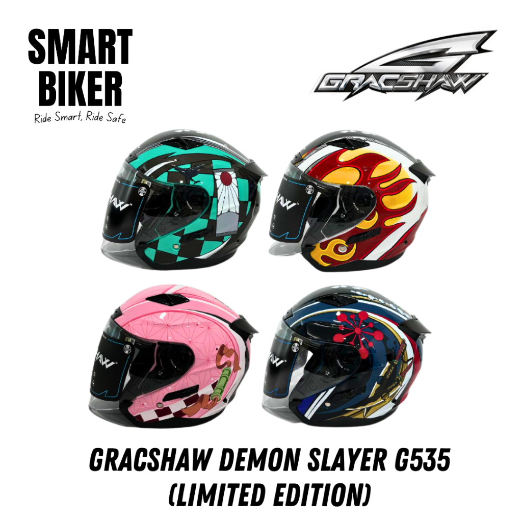 Ready Stock Helmet GRACSHAW G535 Demon Slayer Motorcycle Limited ...