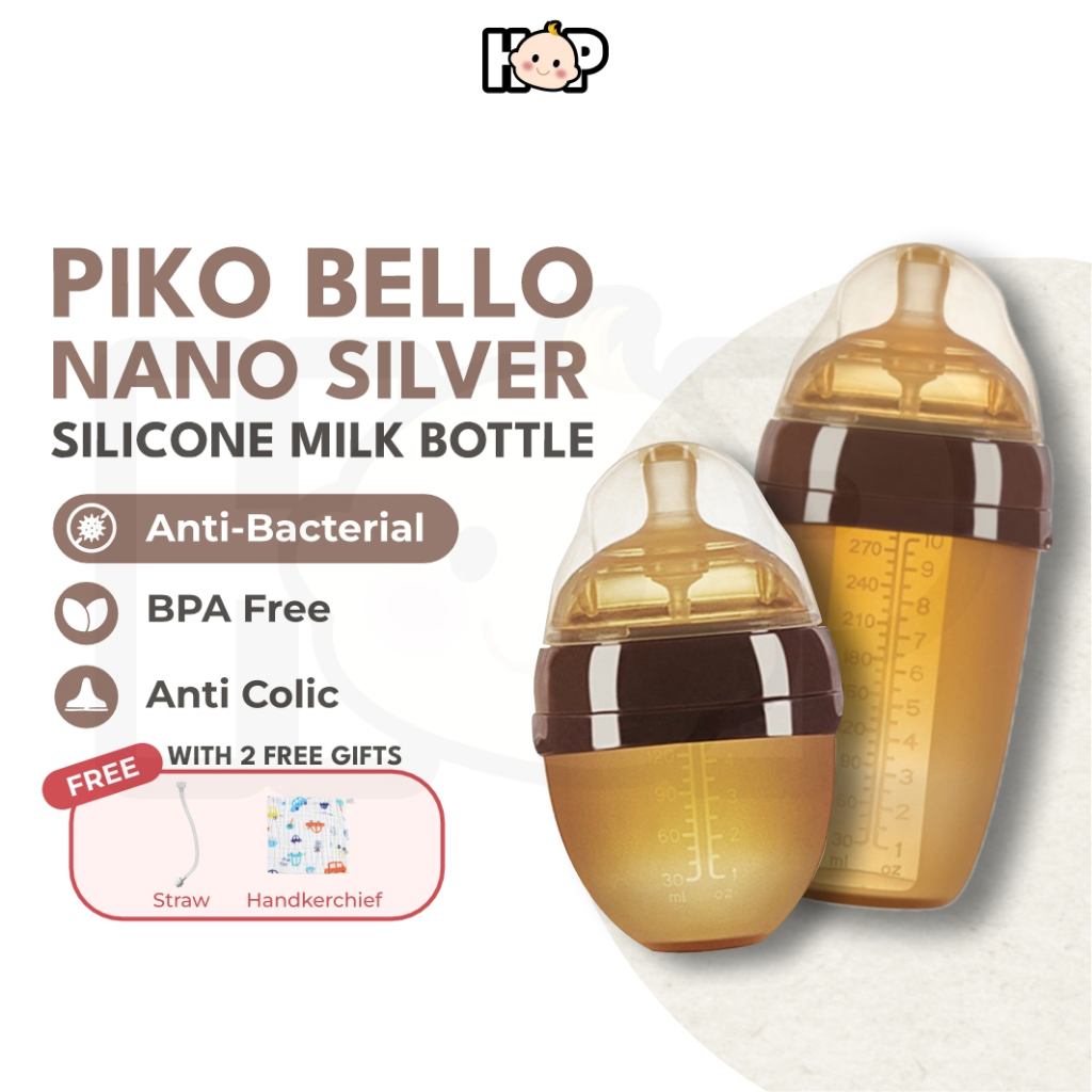 [PIKO BELLO] Free Straw Silicone Baby Milk Bottle Feeding Bottle Baby ...