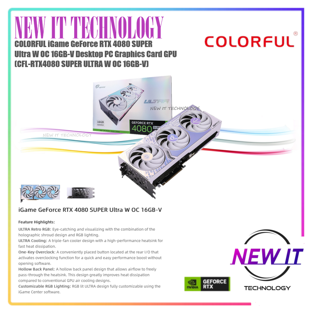 COLORFUL iGame GeForce RTX 4080 SUPER Ultra W OC 16GB-V PC Graphics ...