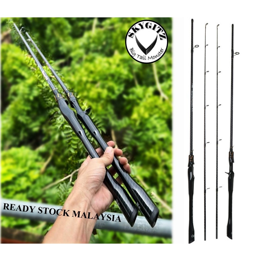 SKYGITZ MALAYSIA Black Dragon Carbon Fibre handle rod Spinning ...