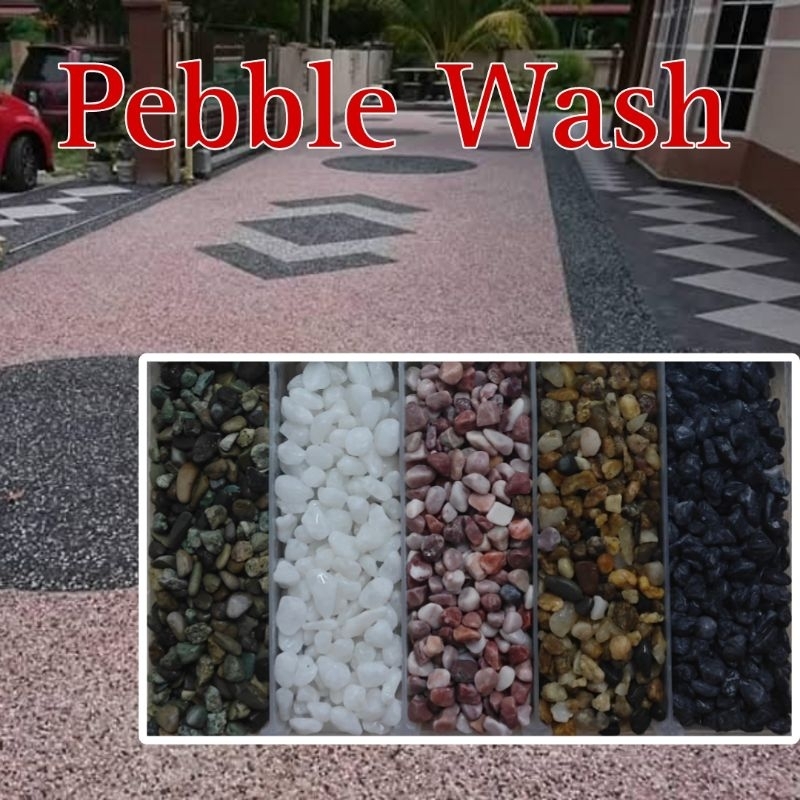 1kg Pebble Wash Stone Garden Stone Landscape Batu Sungai Landskap Taman ...