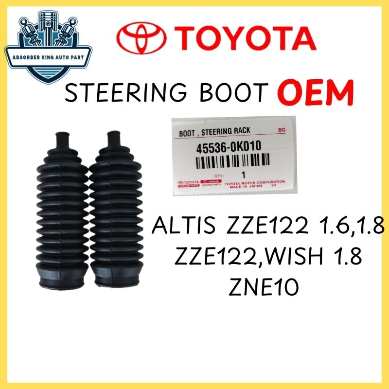OEM TOYOTA ZZE121 1.6,1.8,ZZE122,WISH 1.8 ZNE10 STEERING BOOT | Shopee ...