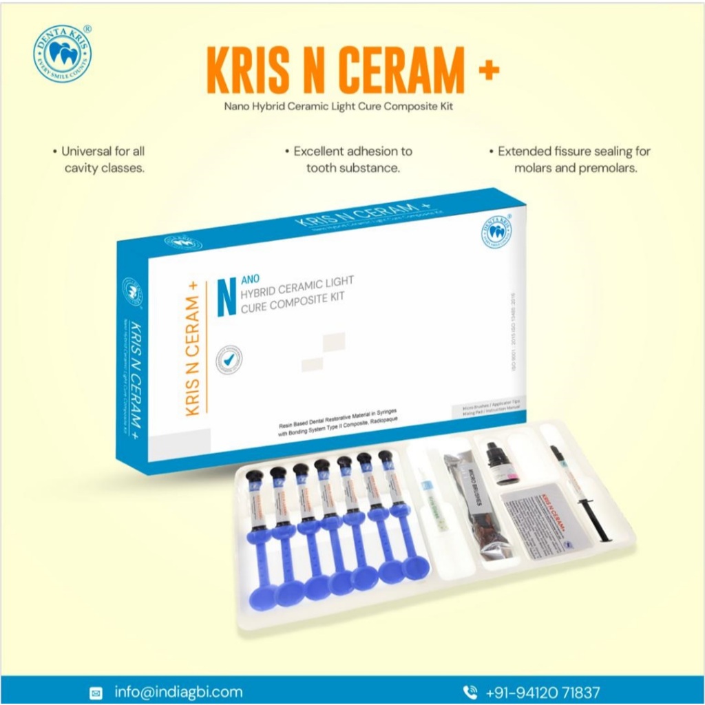 DENTAL Kris N Ceram+ (Composite Kit) Nano Hybrid Ceramic Light Cure ...