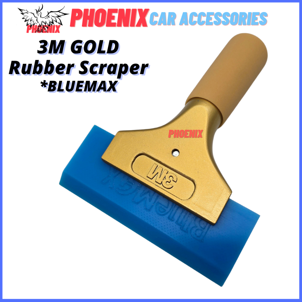 USA 💎 3M 💎GOLD Handle + BLUEMAX Rubber Blade Squeegee Car Tinted ...
