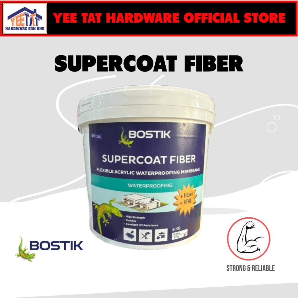 [ BOSTIK ] Supercoat Fiber Flexible Acrylic Waterproofing Membrane 5KG | Shopee Malaysia