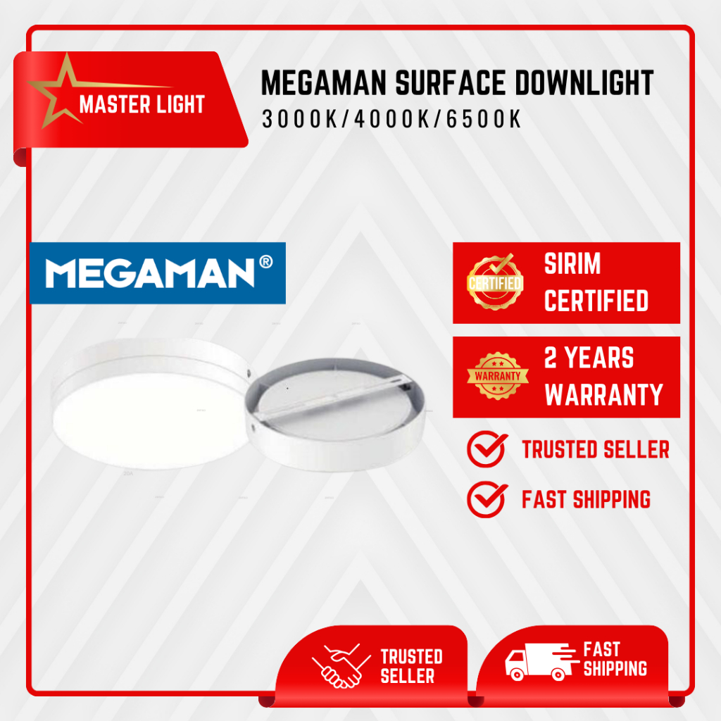 [SIRIM] MEGAMAN LED BORDERLESS SURFACE DOWNLIGHT 15W 24W 30W ROUND ...