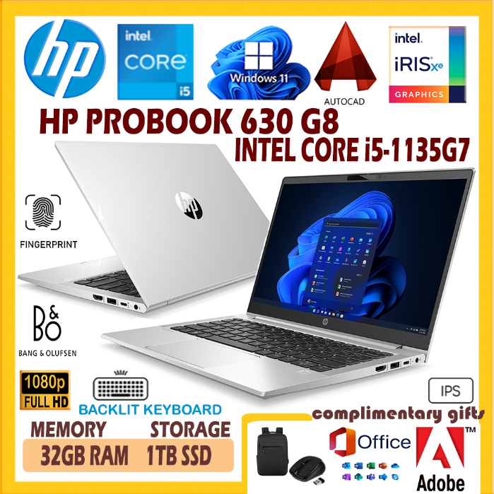 HP PROBOOK 630 G8 - INTEL CORE I5 -1135G7 11TH GEN / 32GB DDR4 RAM ...