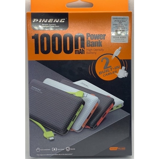 Pineng 10000mAh Power bank PN-956 (2 built-in cable) | Shopee Malaysia