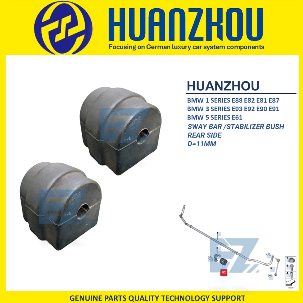 HUANZHOU REAR STABILIZER BUSH FOR BMW 1 SERIES E88 E82 E81 E87 / BMW 3 ...