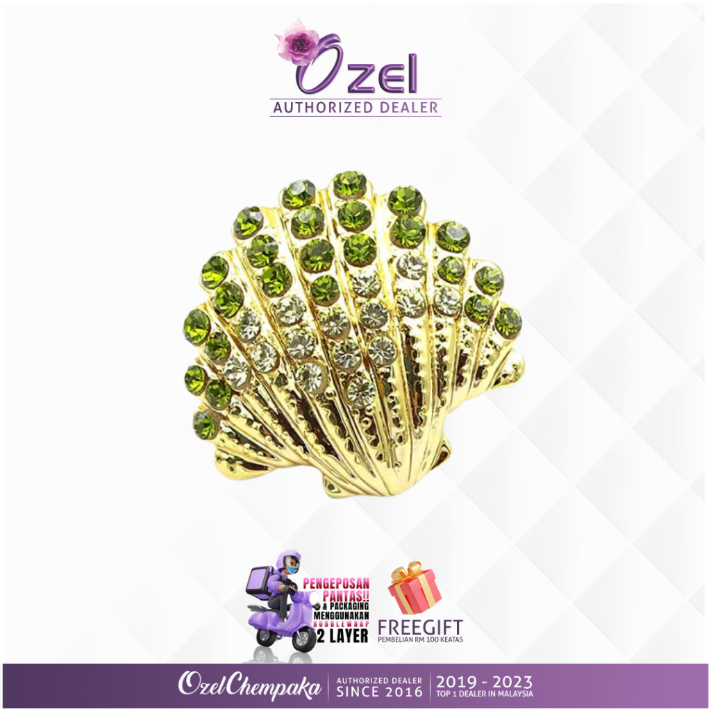 𝗦𝘁𝗼𝗸 𝗧𝗲𝗿𝘀𝗲𝗱𝗶𝗮 Ozel Chempaka Kerongsang Bahu G38040 Cangkerang Kecil ...