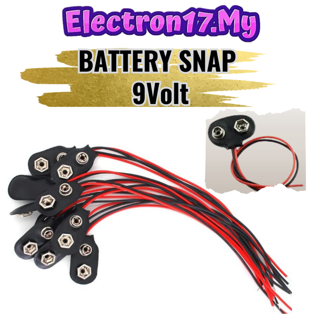 9V Battery Snap Connector Clip Switch Cap Button Connector 9 volt ...