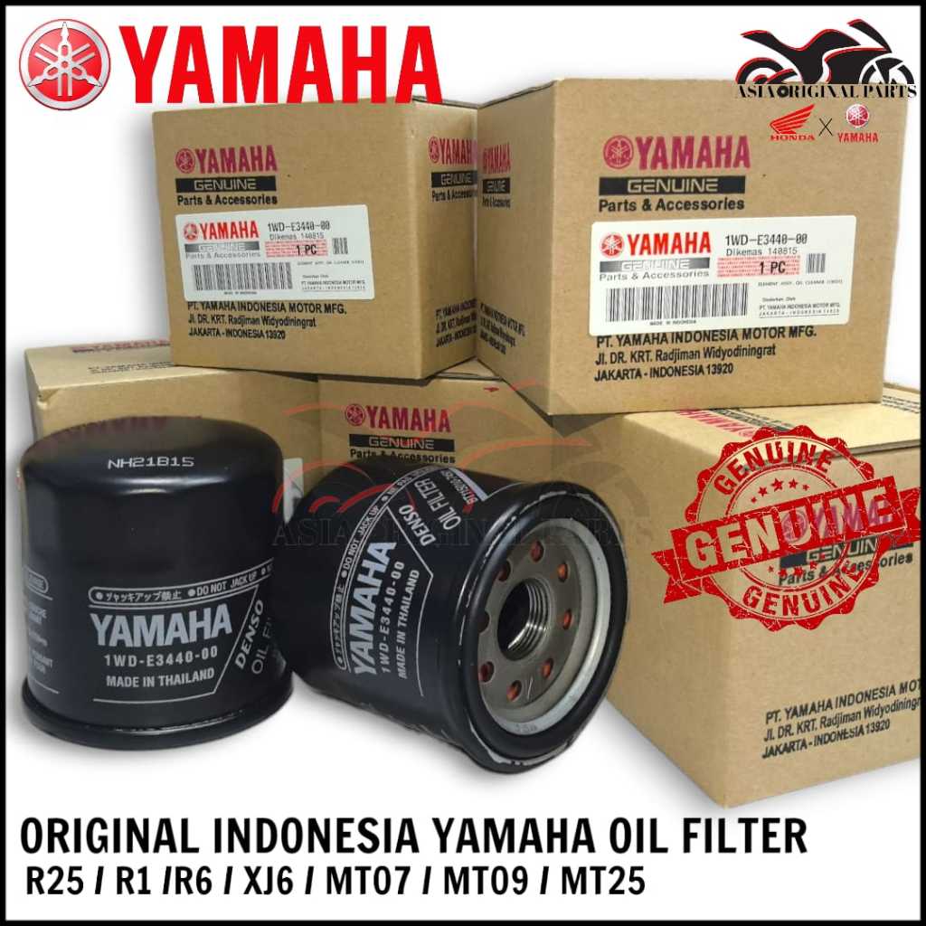 ORIGINAL INDONESIA YAMAHA R25 R1 R6 XJ6 MT 07 09 25 OIL FILTER PENAPIS ...
