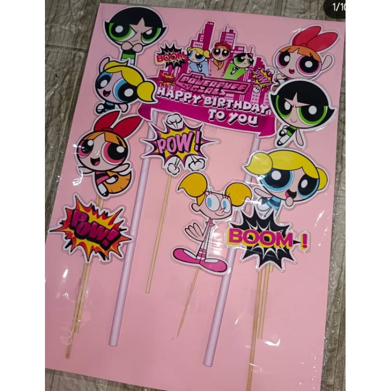 PowerPuff Girls Cake Topper | Custom Name & Age | Cartoon PowerPuff ...