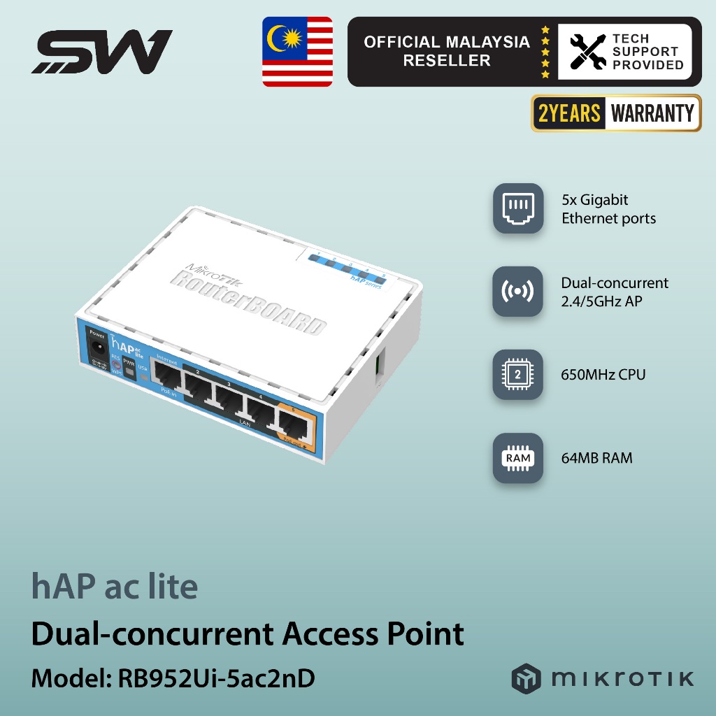 Mikrotik hAP ac lite Dual-Band WiFi Router | Shopee Malaysia