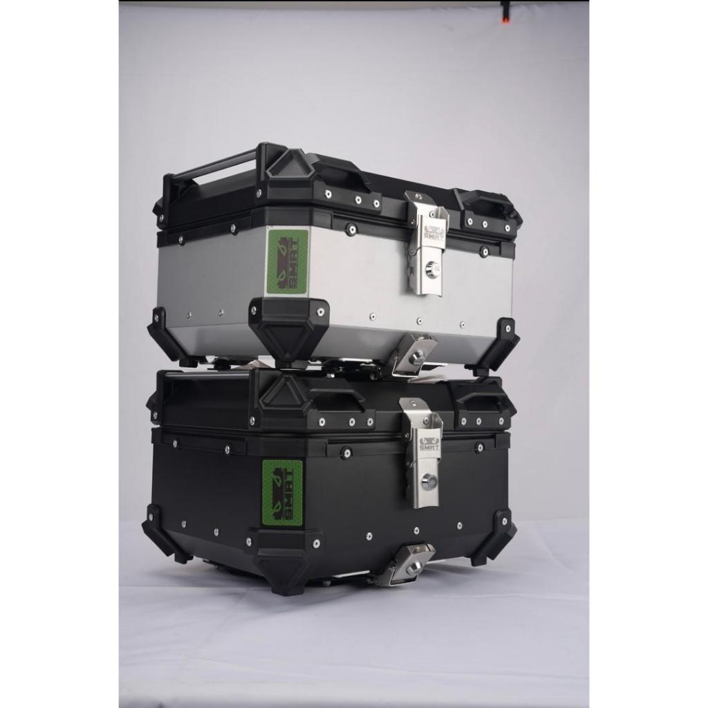 SMRT 28Liter Top Box Aluminium Silver Black Mini Storage Motor Back ...