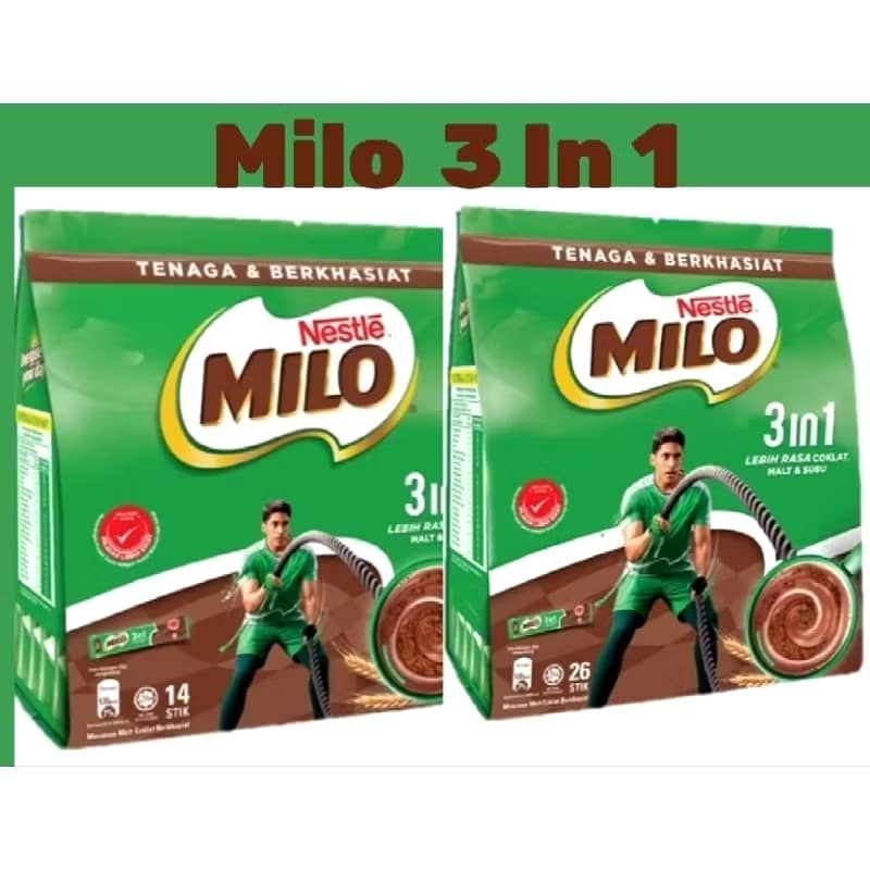 Nestle MILO Activ-Go Chocolate Malt Powder 3 in 1（14/26 Sticks） | Shopee Malaysia