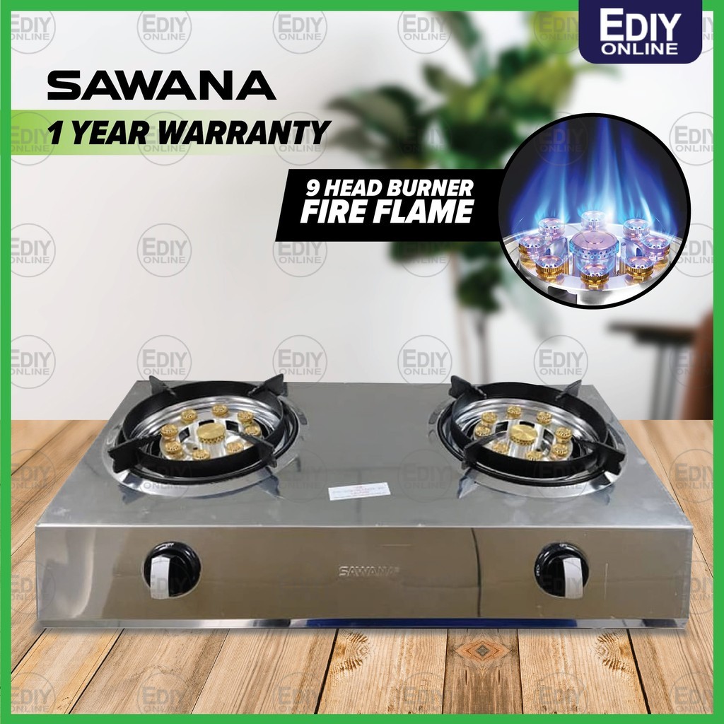 SAWANA Double Stove 9 Head burner Fast Cooking Dapur Gas Cooker SW920S ...