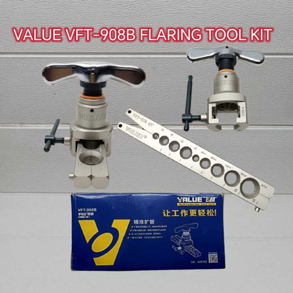 VALUE VFT-908B FLARING TOOL SET KIT AIRCOND (1/4'' ~ 3/4'')KEMBANGKAN ...