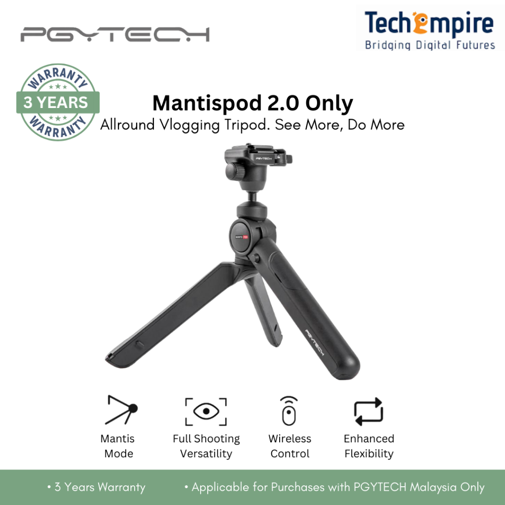 PGYTECH Mantispod 2.0 Bluetooth Mini Tripod for Camera Vlogging Tripod ...