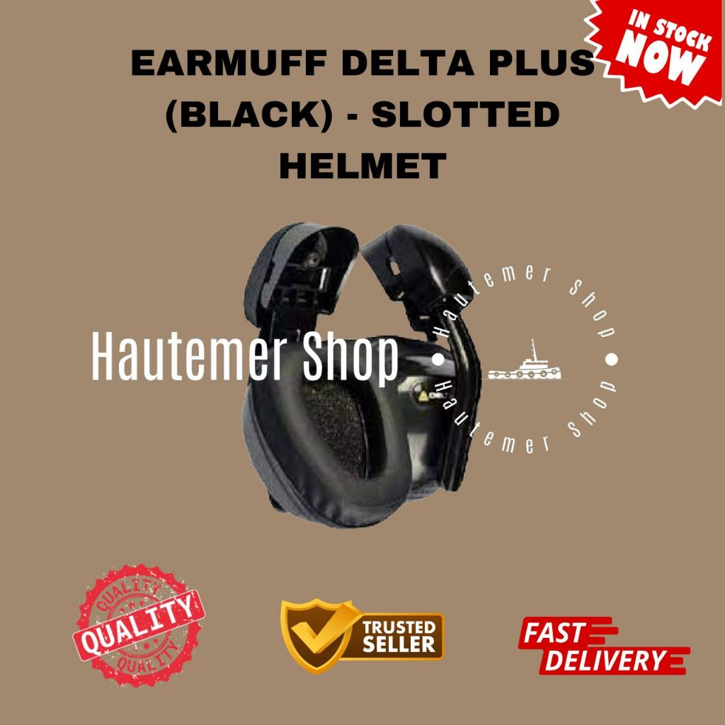 EARMUFF DELTA PLUS - SLOTTED HELMET (BLACK) | Shopee Malaysia
