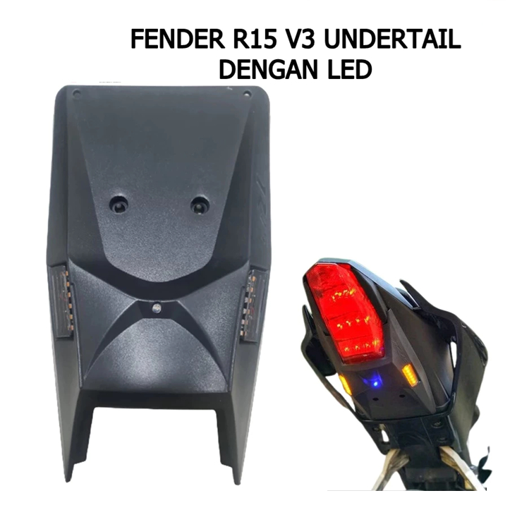 R15 V3 MT15 fenderless undertail with LED signal tail light tail tidy ...