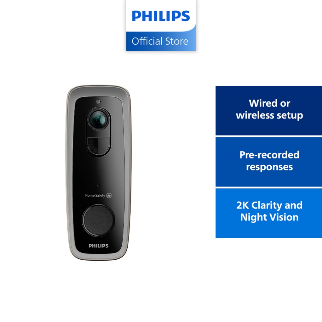 PHILIPS Home Safety Wireless Video Doorbell 5000 Series HSP5300/01 ...