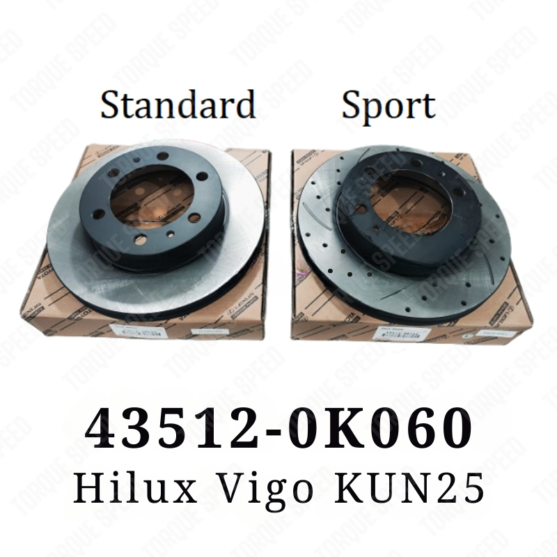 Toyota Brake Disc Rotor Front Sport 43512-0K060 Hilux Vigo KUN25 KUN26 ...