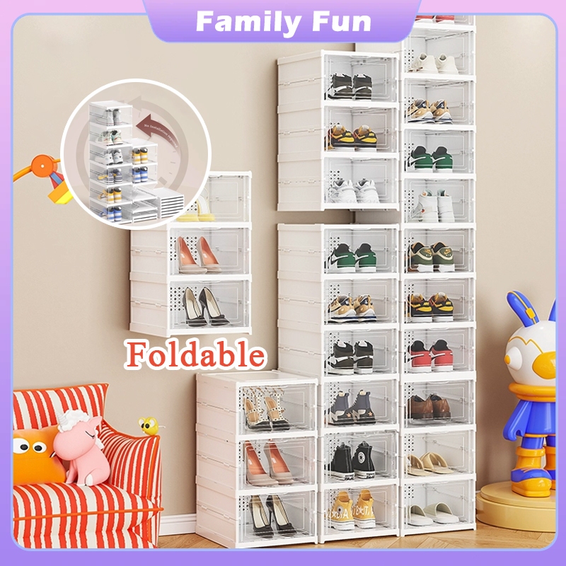 Foldable Shoe Box Installation-Free Shoe Rack Folding Shoe Cabinet Rak ...