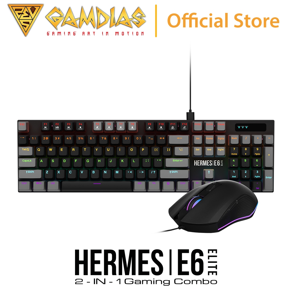Gamdias HERMES E6 ELITE 2-In-1 Combo Hot Swappable Mechanical Keyboard ...