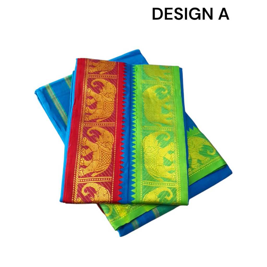 8x4 Abhinav Sathyam Special Color Cotton Veshti/Dhoti with Big Design ...