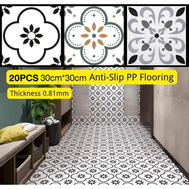 20PCS Self-Adhesive PVC Wallpaper Floor Sticker Waterproof Vinyl Film ...