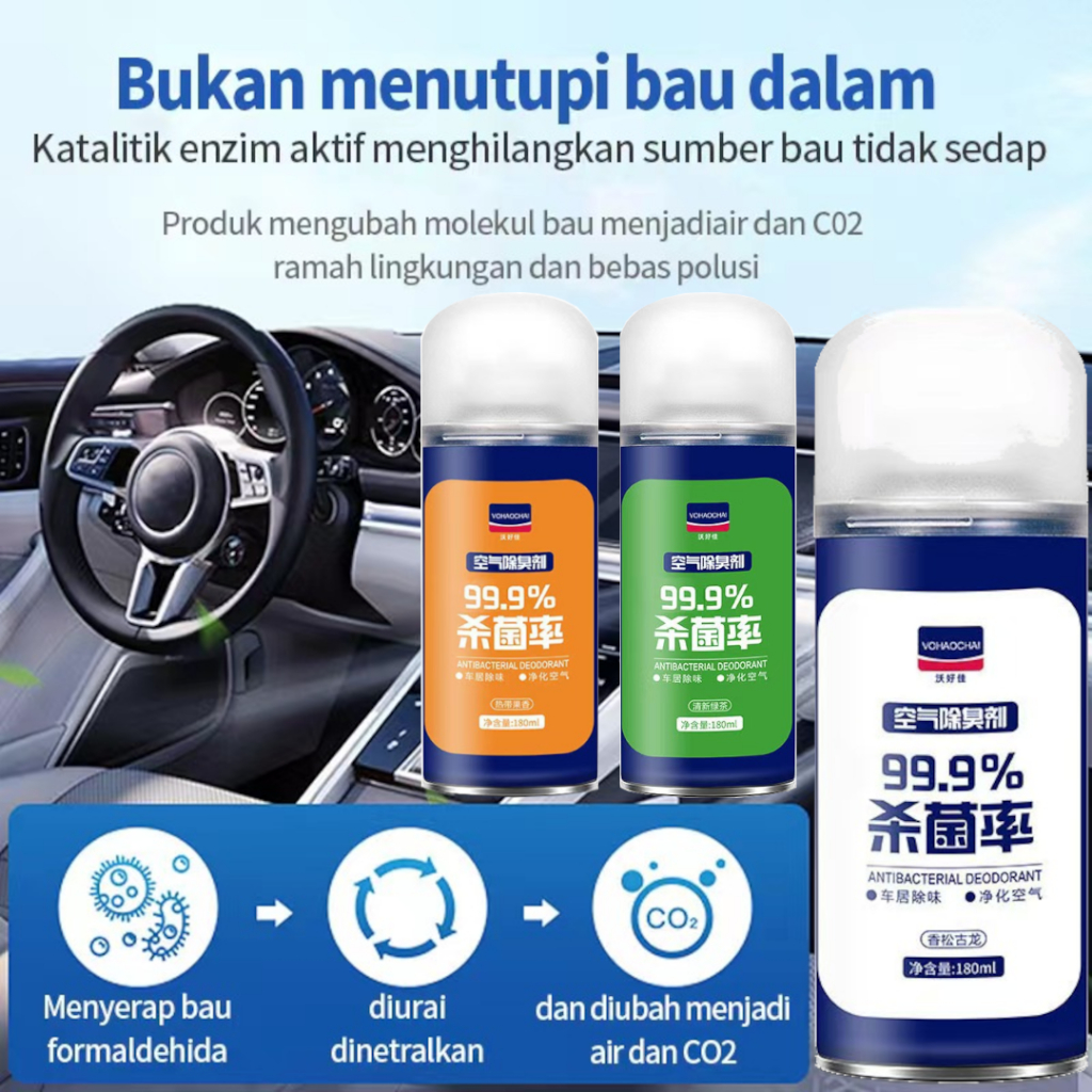 180ML Car Antibacterial Deodarant Self Spray Deodorizer Air Freshener ...